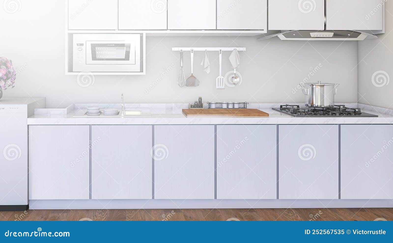 Interior of Modern Comfortable Kitchen. Blured Background Stock Image ...