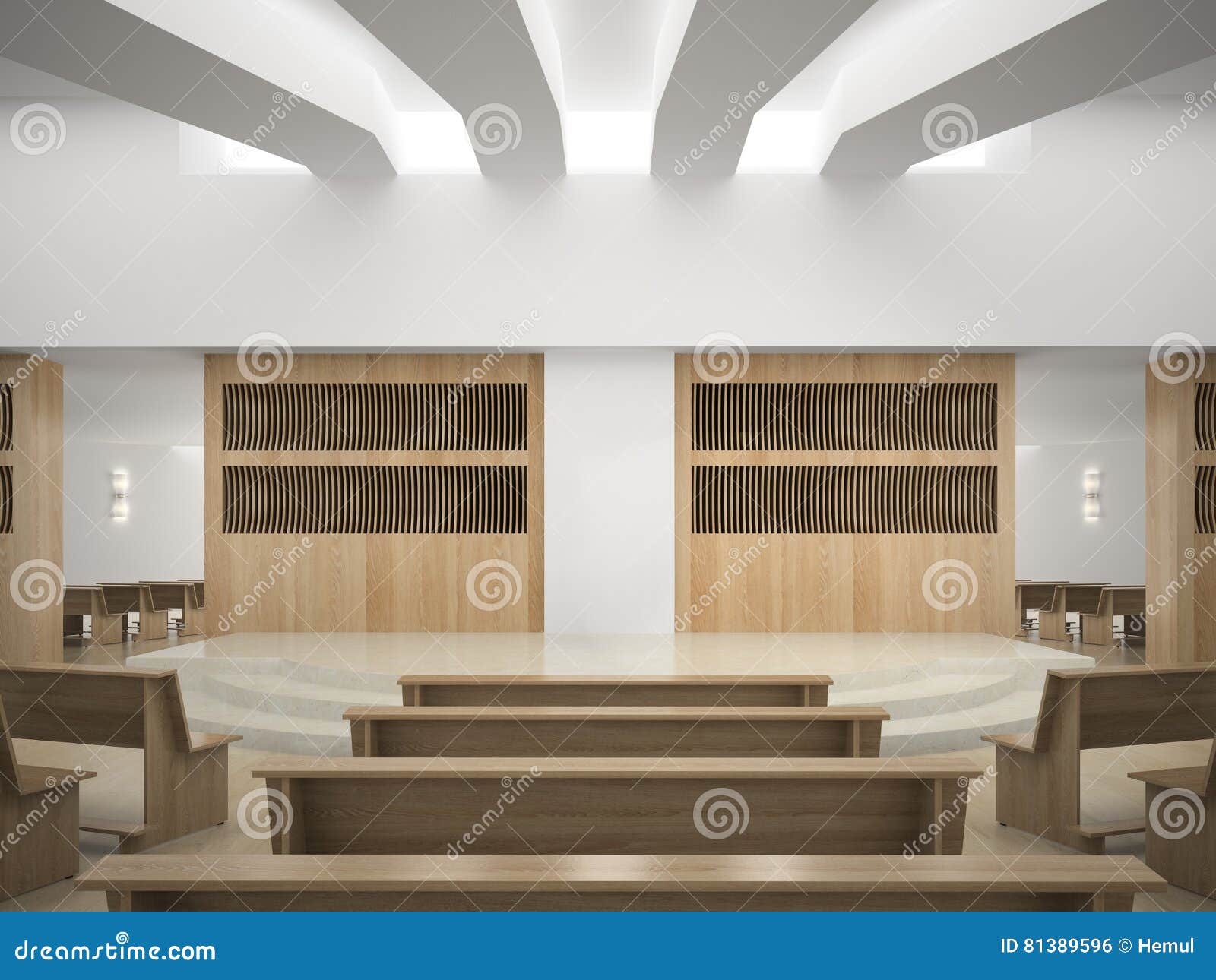 Interior of Modern Concert Hall 3D Rendering Stock Illustration ...