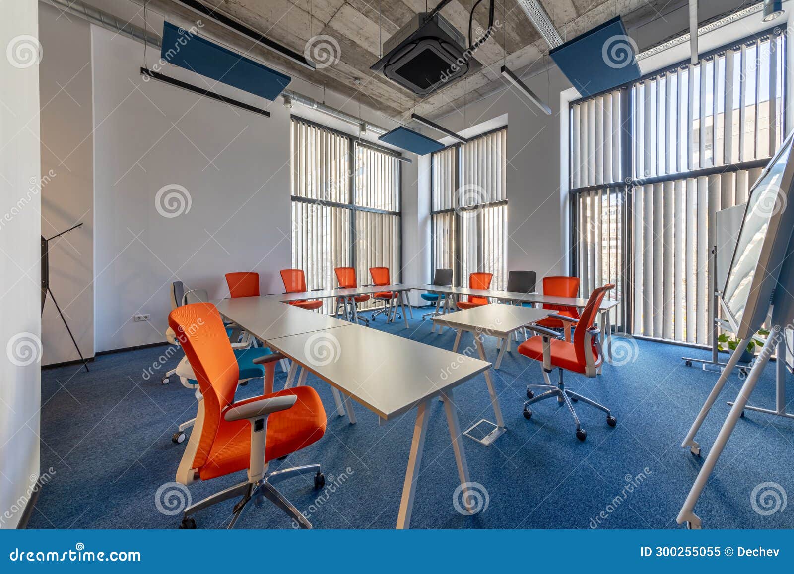Interior of Modern Conference Room. Modern College Study Room. Clean ...