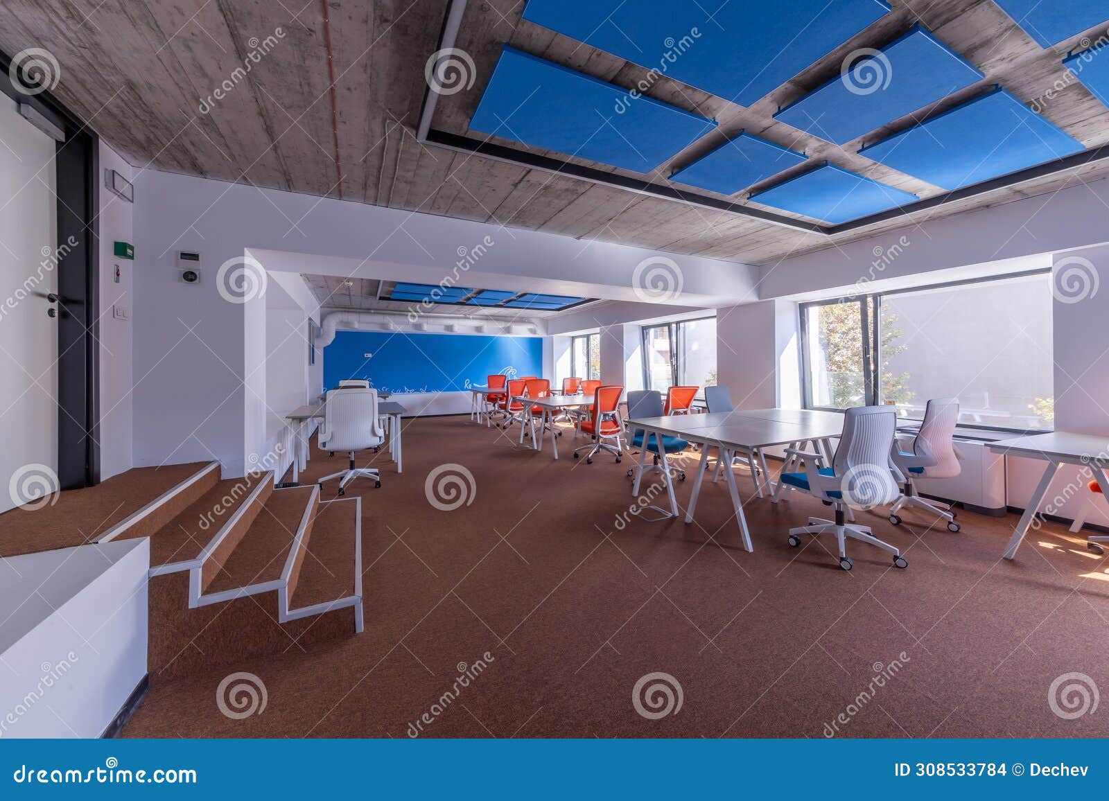 Interior of Modern Conference Room. Modern College Study Room. Clean ...