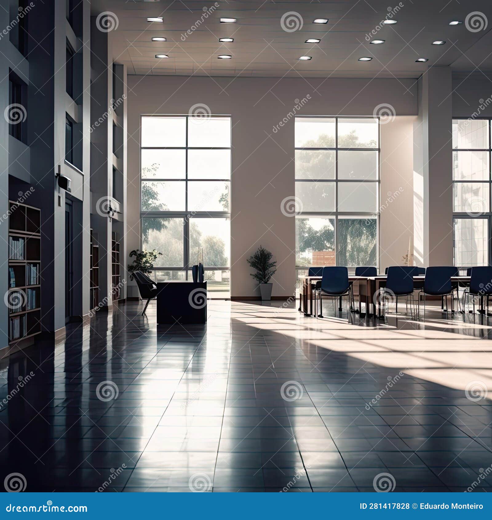 Interior of Modern Conference Room with Large Windows Stock ...