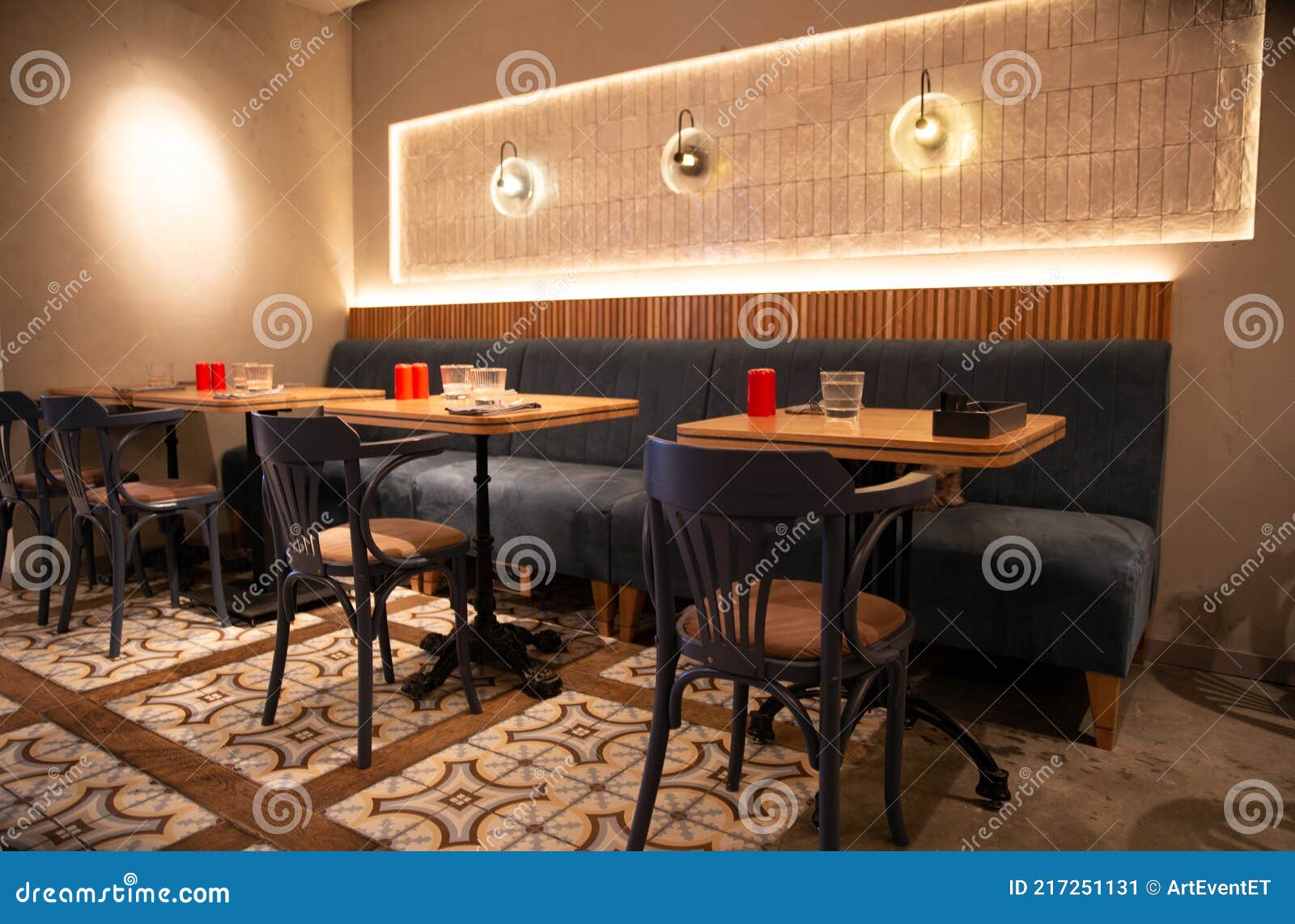 Interior of Modern Cozy French Restaurant Stock Image - Image of ...