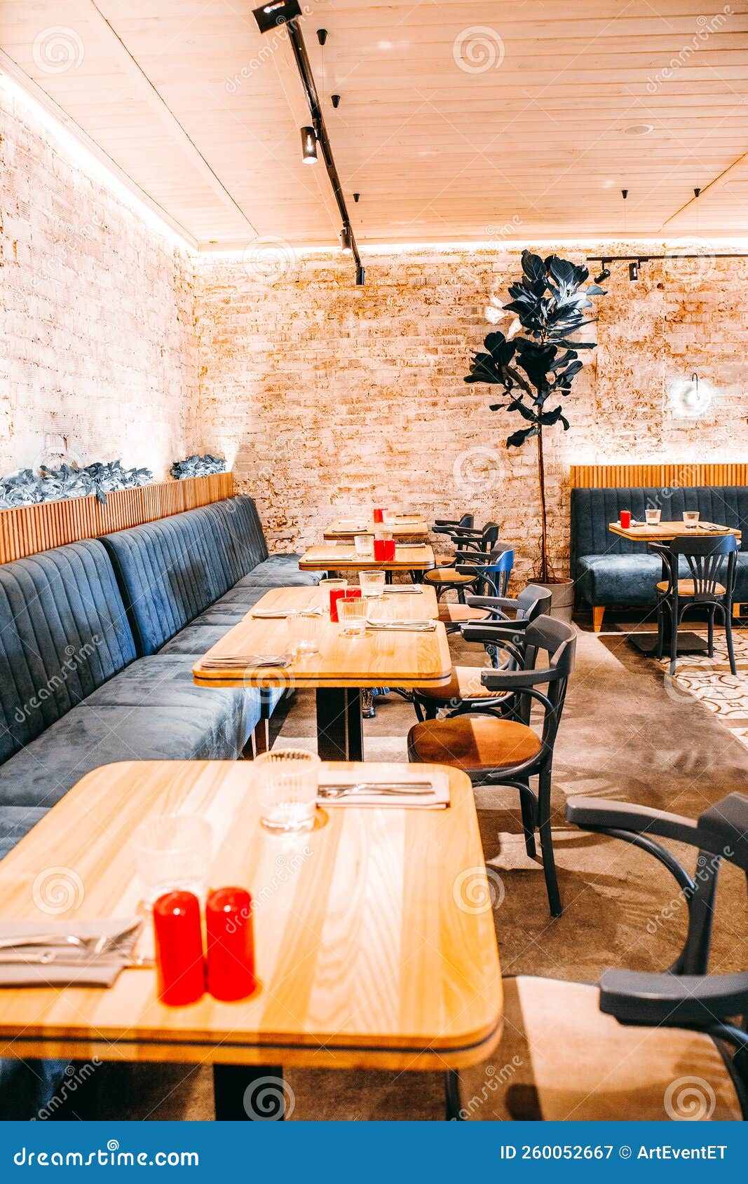 Interior of Modern Cozy French Restaurant Stock Image - Image of ...