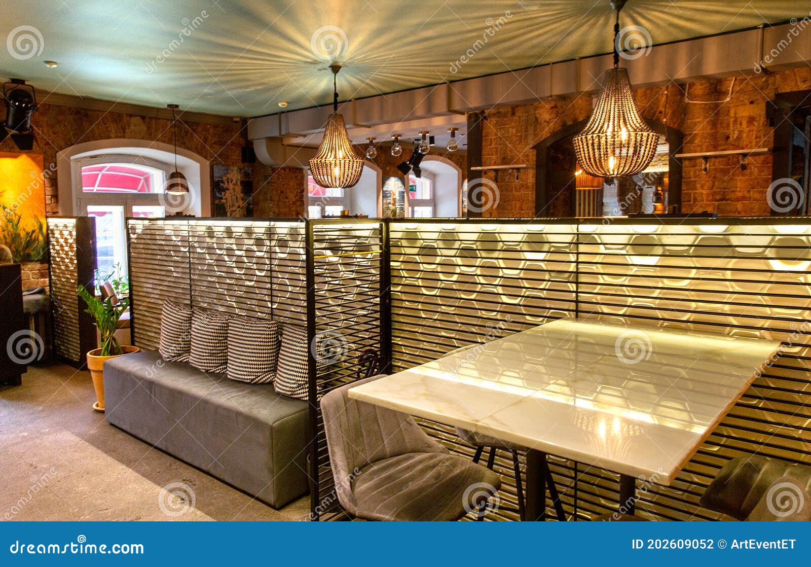 Interior of a Modern Cozy Italian Restaurant Stock Photo - Image of ...