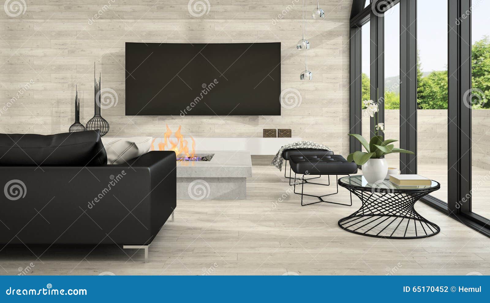 Interior of Modern Design Living Room 3D Rendering 5 Stock Photo ...