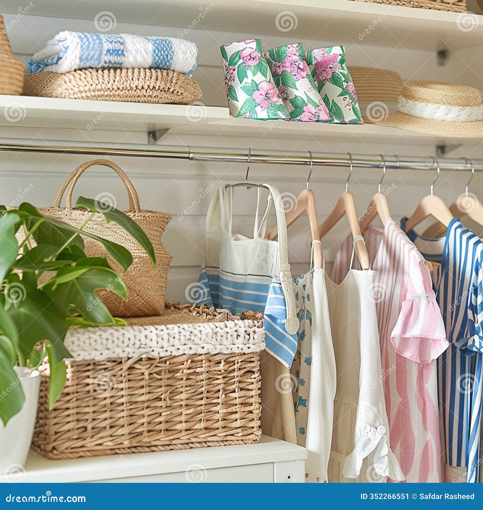 Interior of Modern Dressing Room with Wardrobe Boxes Stock Illustration ...