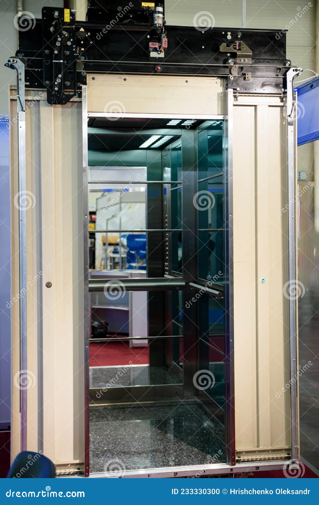 Interior of a Modern Elevator. Doors and Interior of the Elevator Stock ...