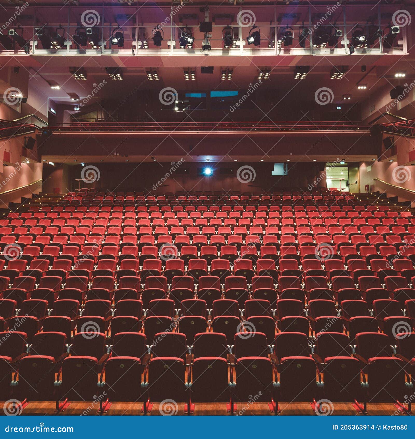 Interior of Modern Empty Red Congress Hall Stock Photo - Image of ...