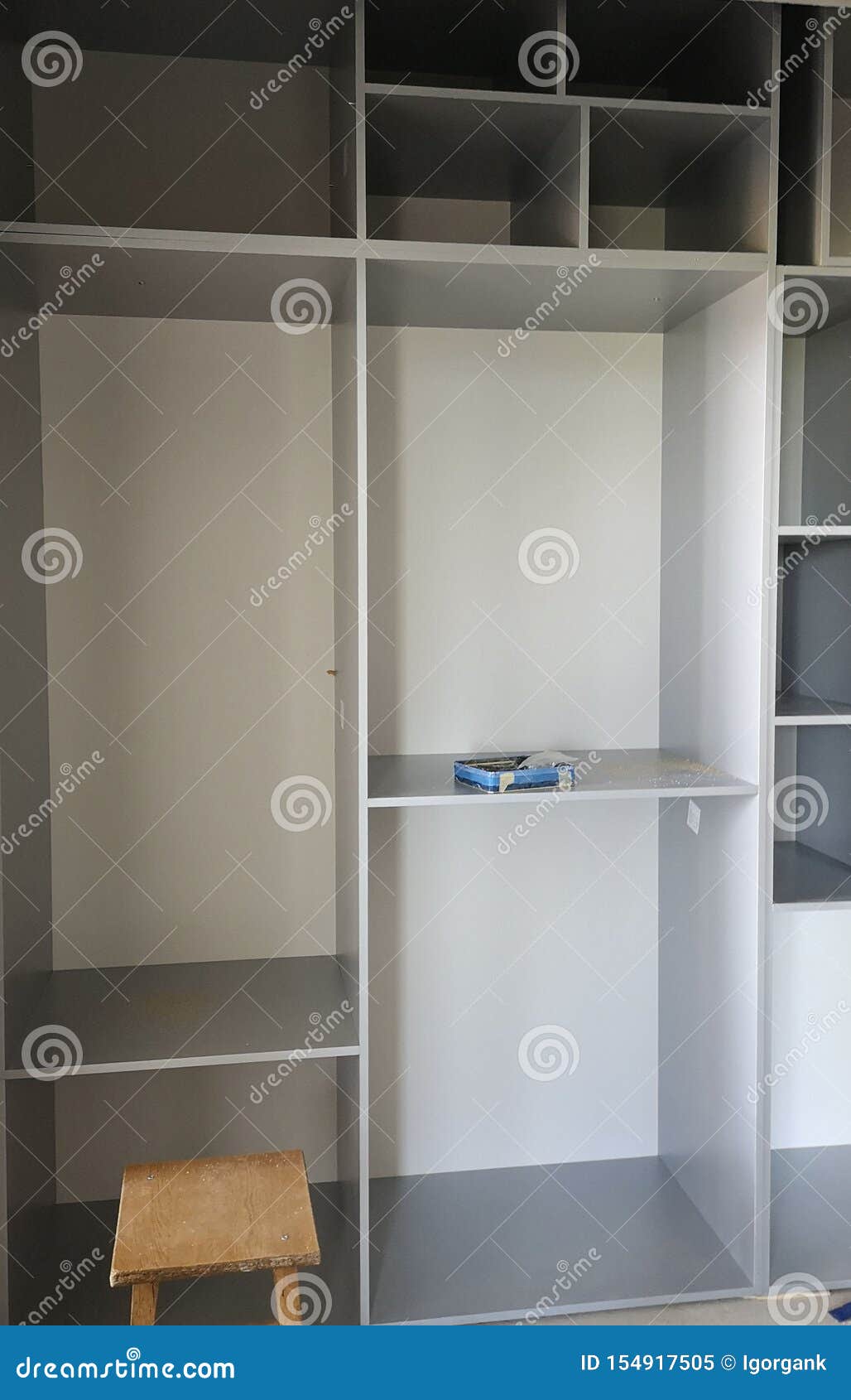 Interior of Modern Empty Wardrobe Room Stock Image - Image of large ...