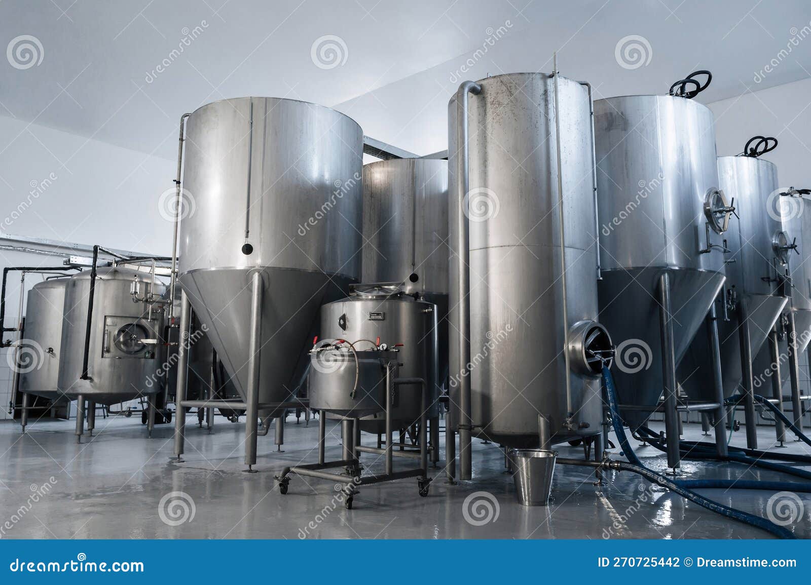 Interior of Modern Factory Brewery with Tanks Inside Stock Photo ...