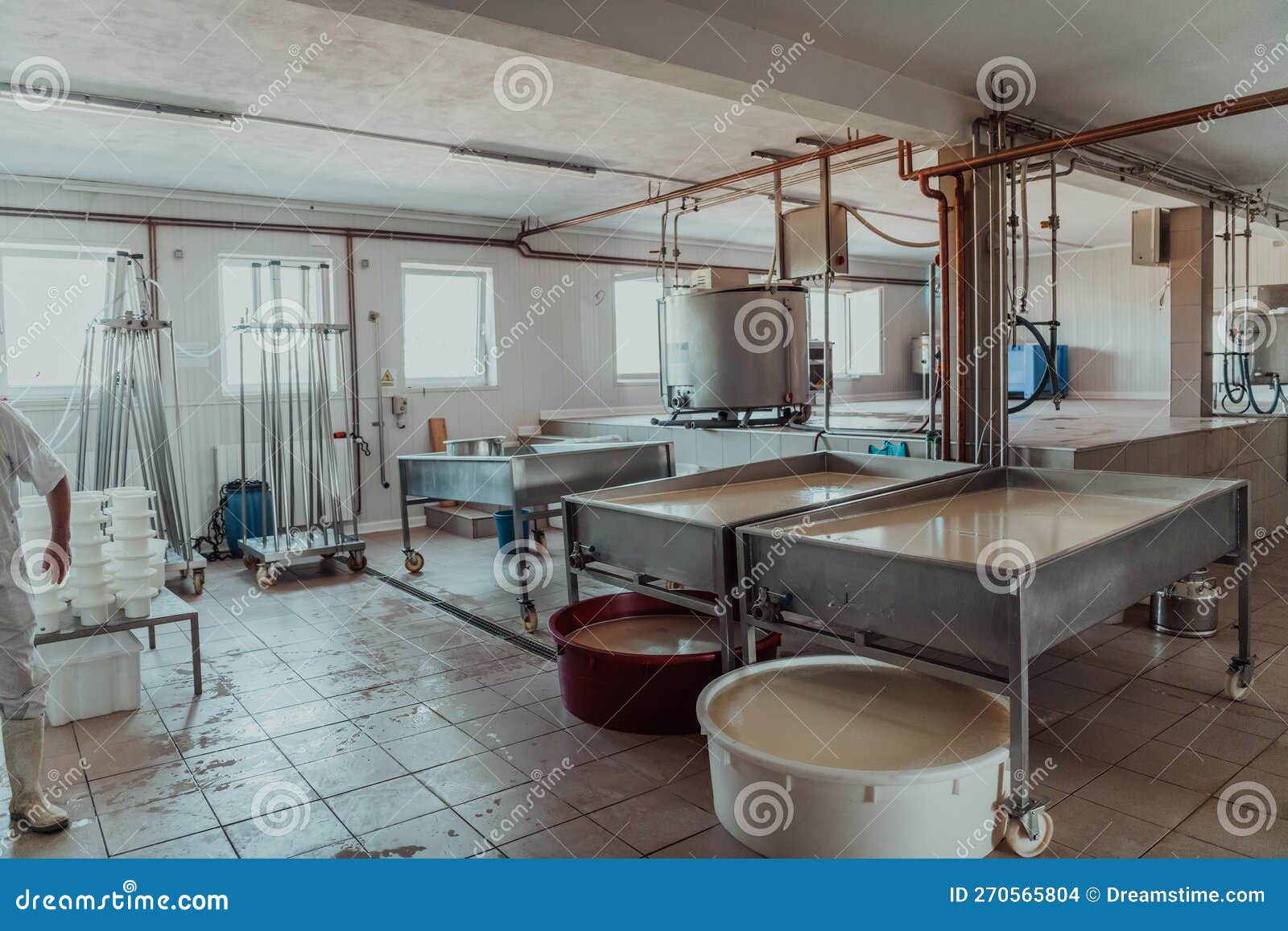 The Interior of a Modern Factory for the Processing of Dairy Products ...