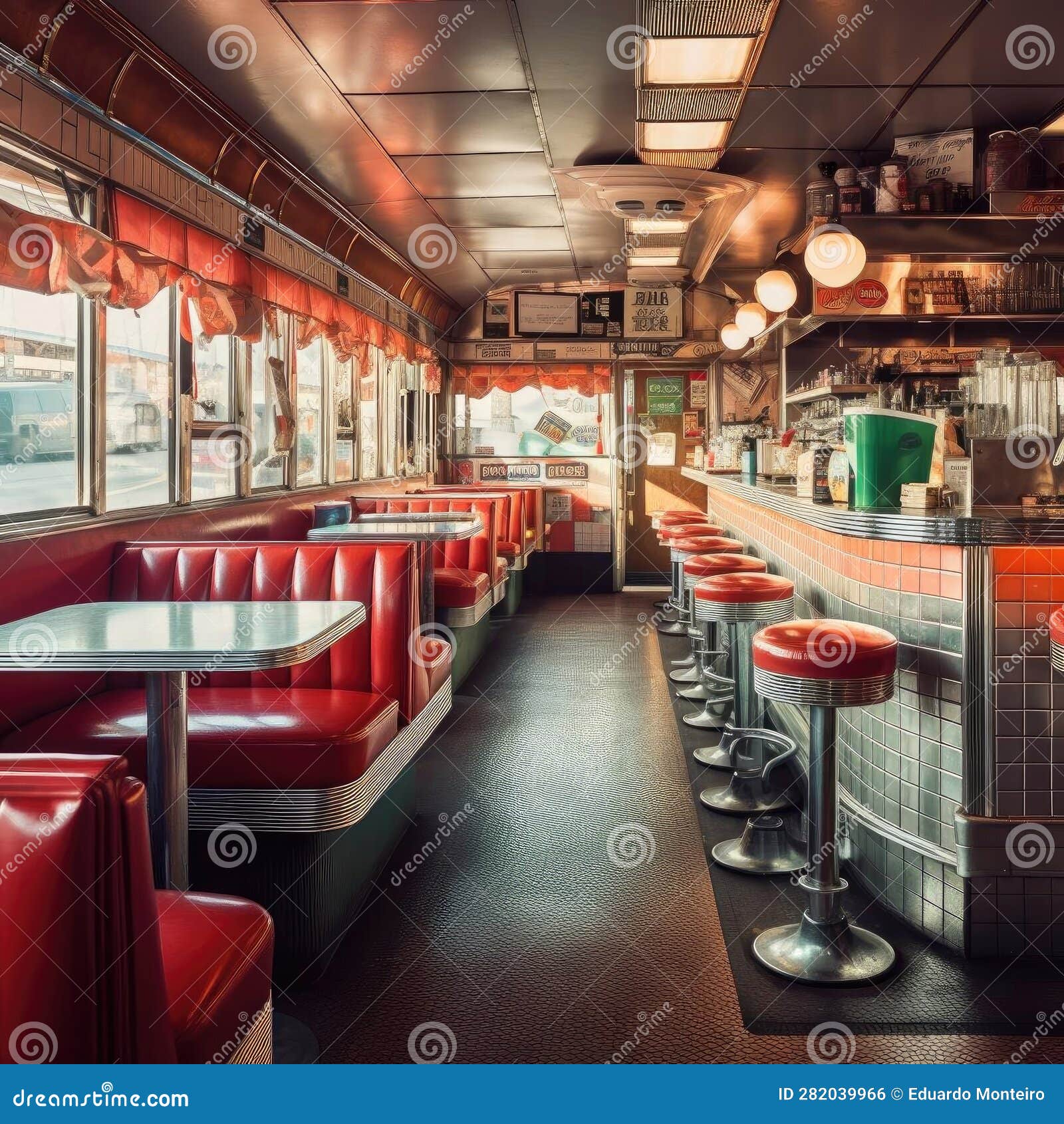 Interior of a Modern Fast Food Restaurant Stock Illustration ...