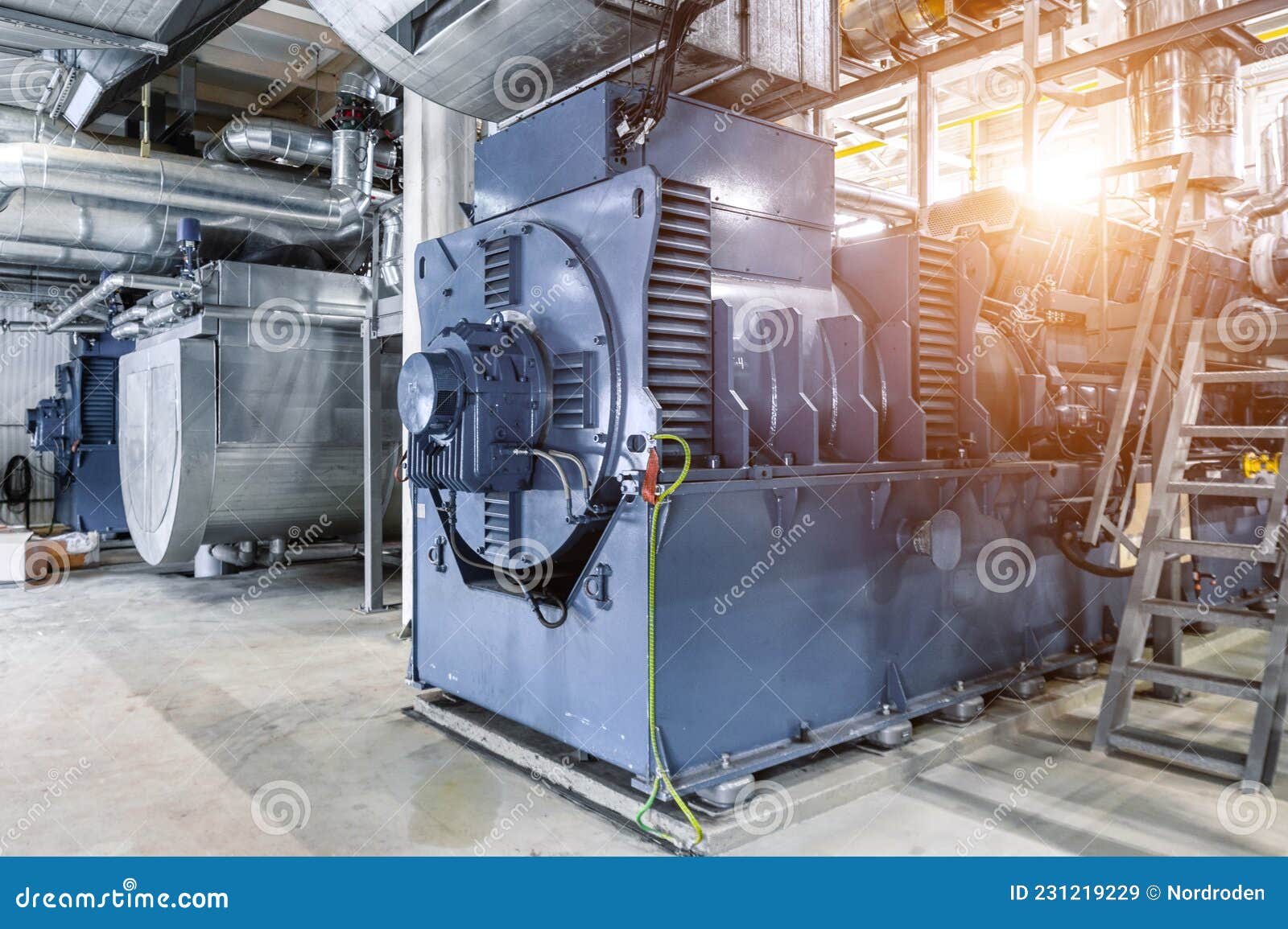 Interior of a Modern Gas Piston Power Plant Stock Image - Image of ...