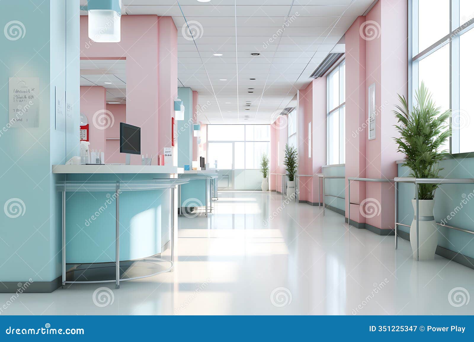 Blue Reception Desk Stock Photography | CartoonDealer.com #75930182