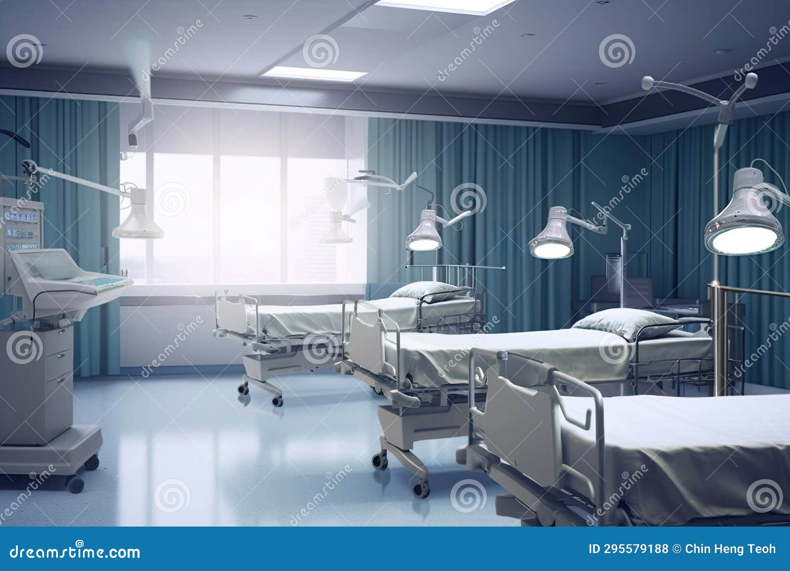 Interior of a Modern Hospital Ward Stock Illustration - Illustration of ...