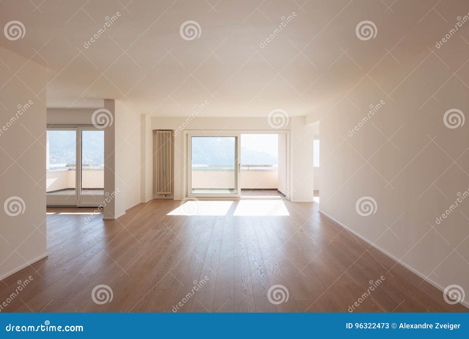 Interior of Empty Apartment. Stock Image - Image of rooms, windows ...