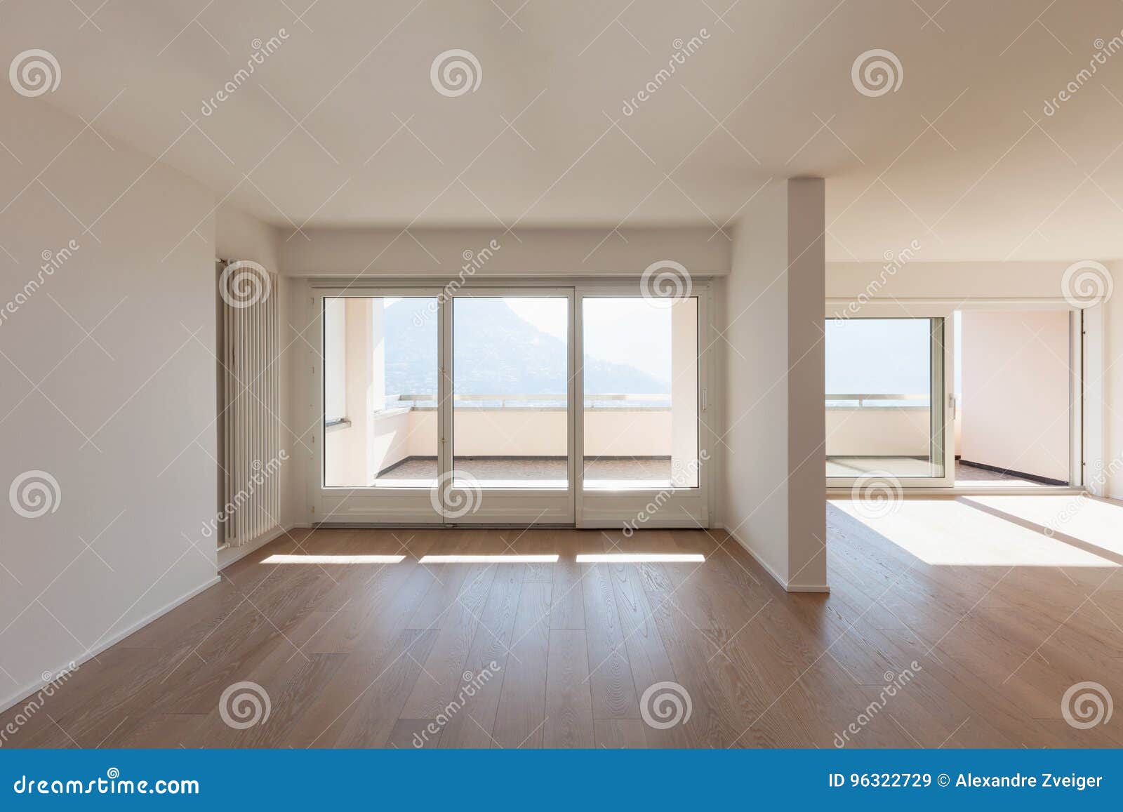 Interior of Empty Apartment. Stock Image - Image of space, indoor: 96322729