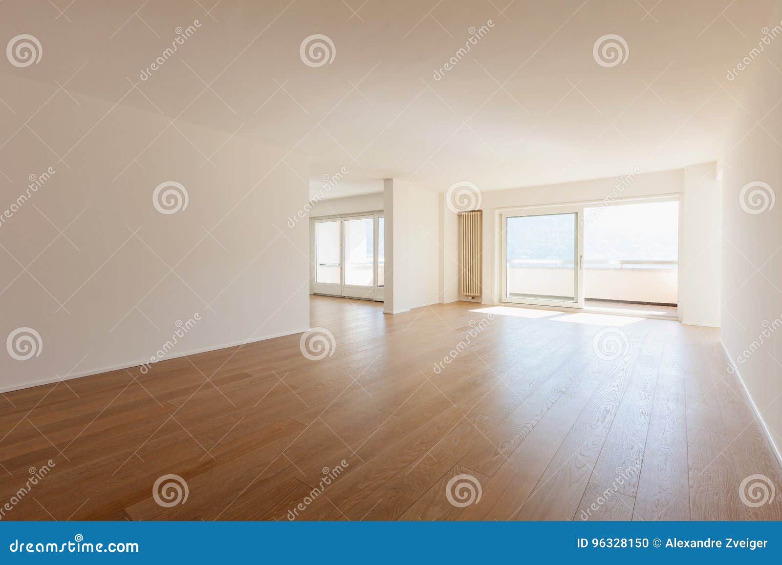 Interior of Empty Apartment. Stock Photo - Image of terrace, home: 96328150