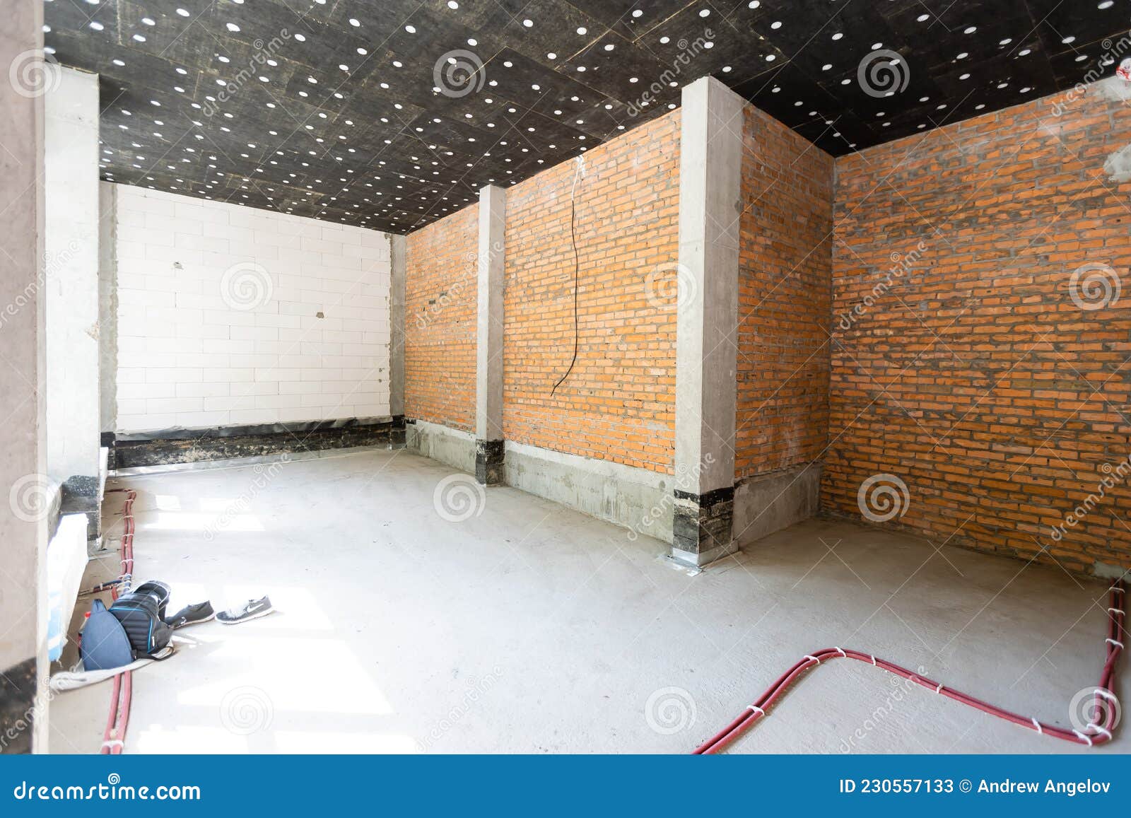 Interior of Modern House with Empty Space Stock Image - Image of ...