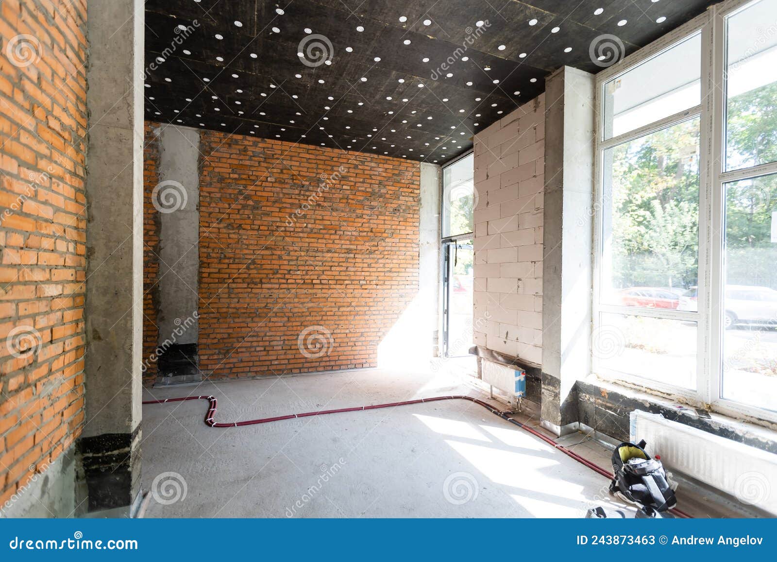 Interior of Modern House with Empty Space Stock Image - Image of grunge ...