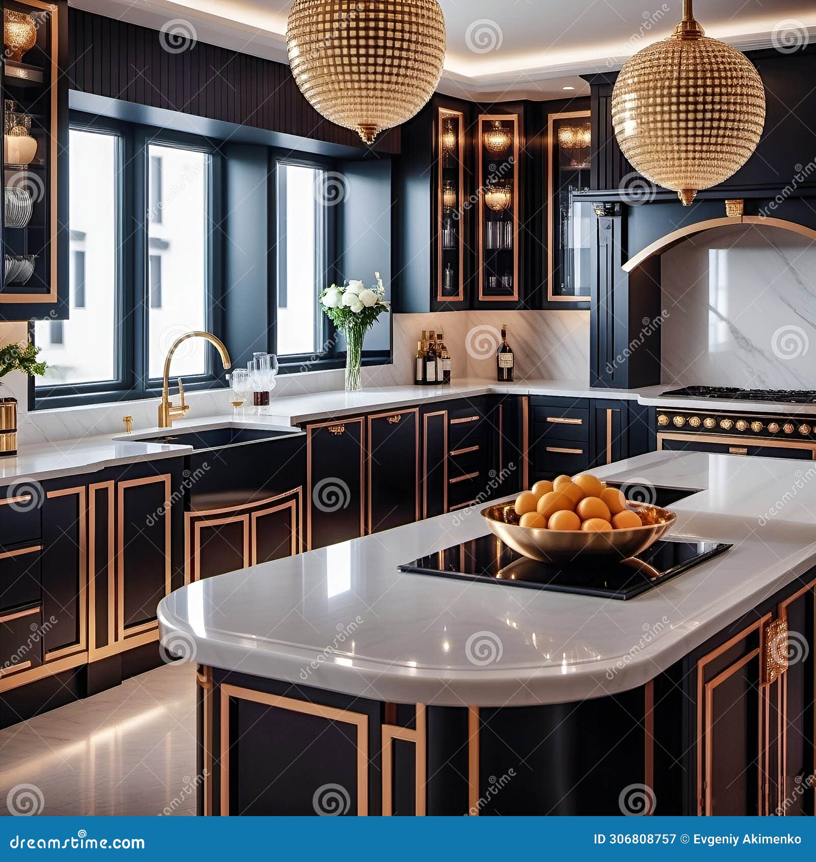 Interior of Modern Kitchen, Art Design Stock Image - Image of design ...