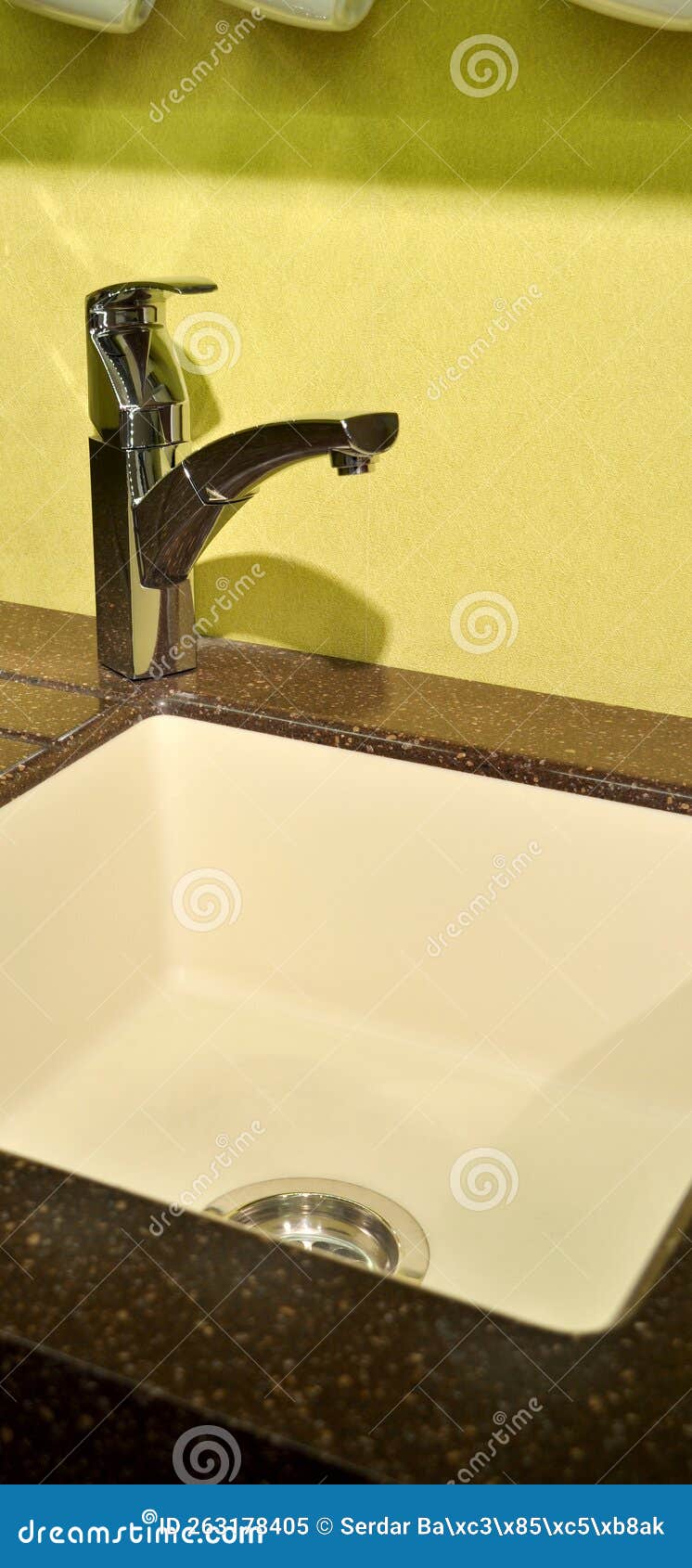 Interior of Modern Kitchen and Ceramic Sink and Tap Stock Image - Image ...