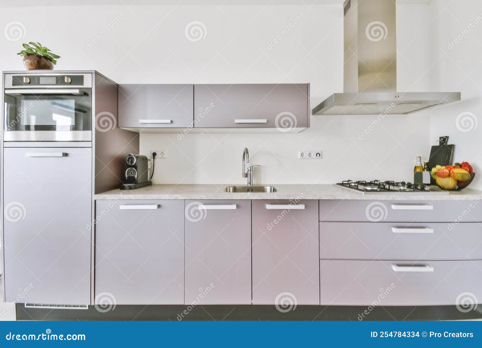 Beautiful kitchen design stock photo. Image of house - 254784334