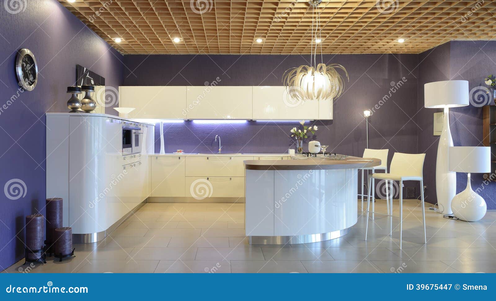 Interior of Modern Kitchen. Stock Image - Image of granite, inside ...