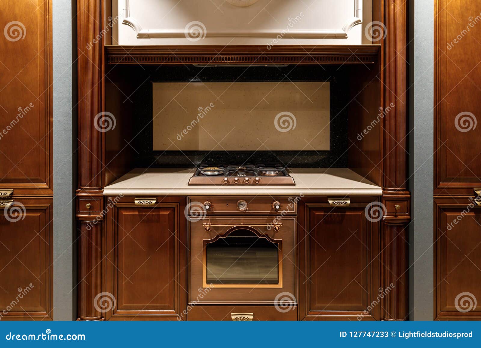 Interior of Modern Kitchen with Stove and Oven Stock Image - Image of ...