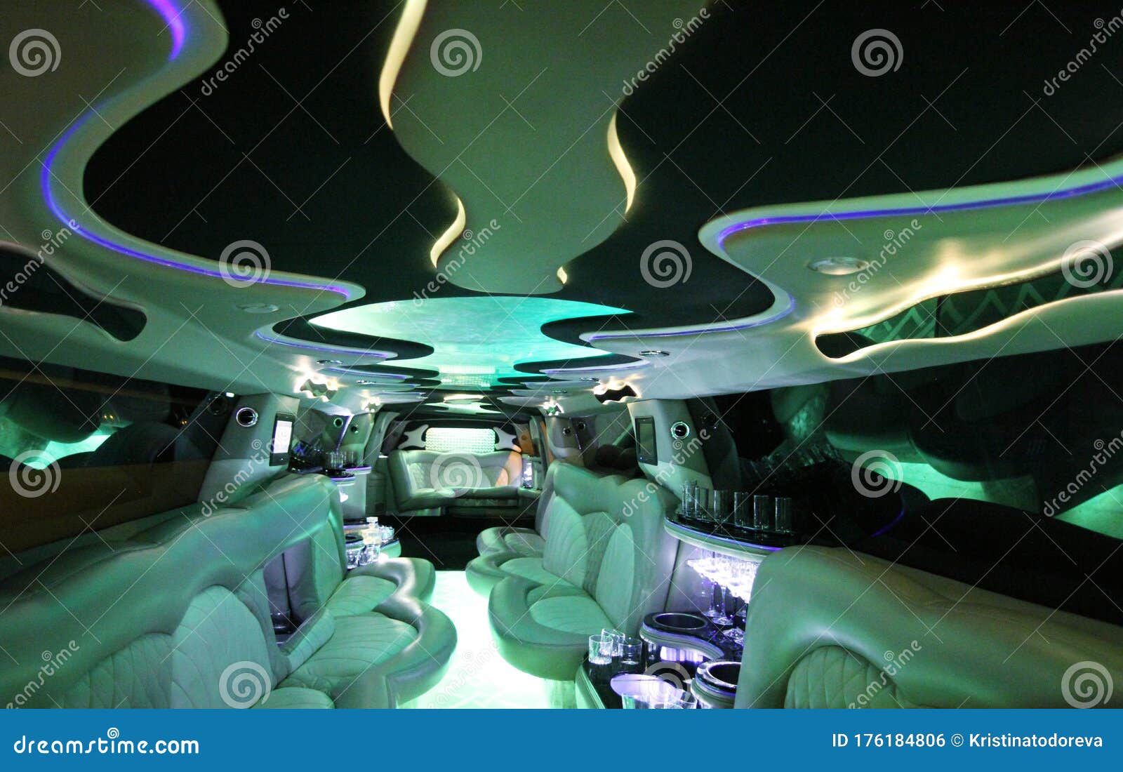 Interior of a Modern Stylish Car the Back of the Limo Stock Photo ...