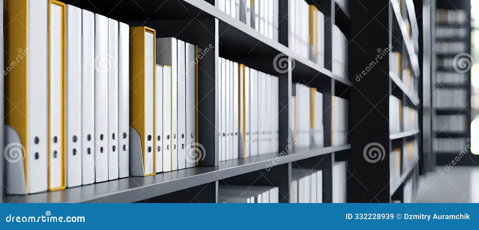 Interior of Modern Library with Organized Bookshelves and Minimalist ...