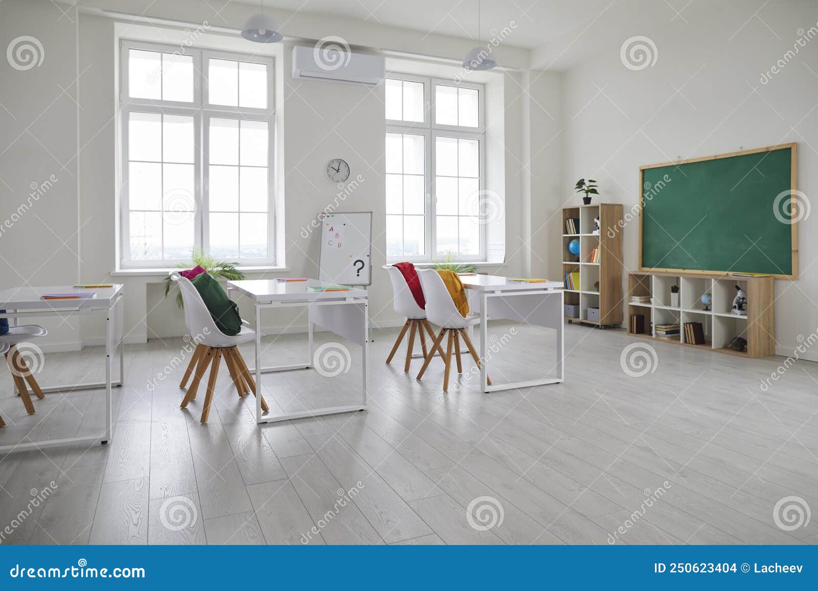 Interior of Modern Light Class Elementary, Middle School or High School ...