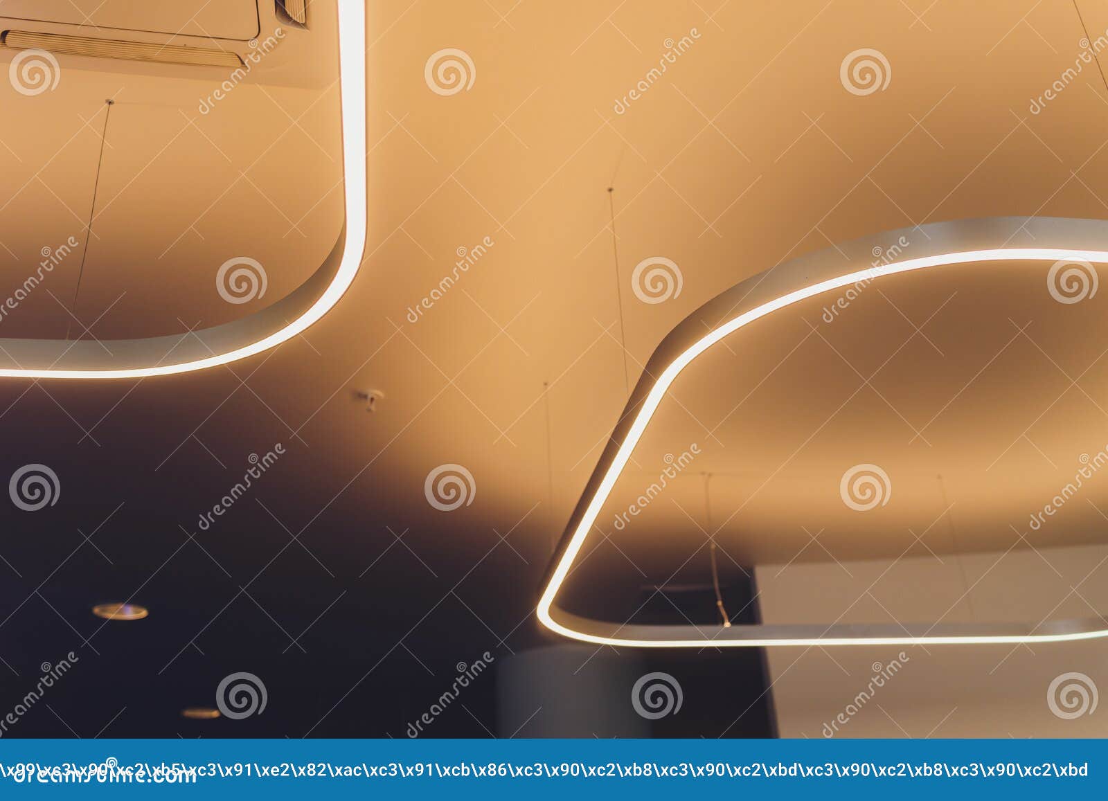Interior Modern Light in Shopping Mall Futuristic Ceiling with Lighting ...