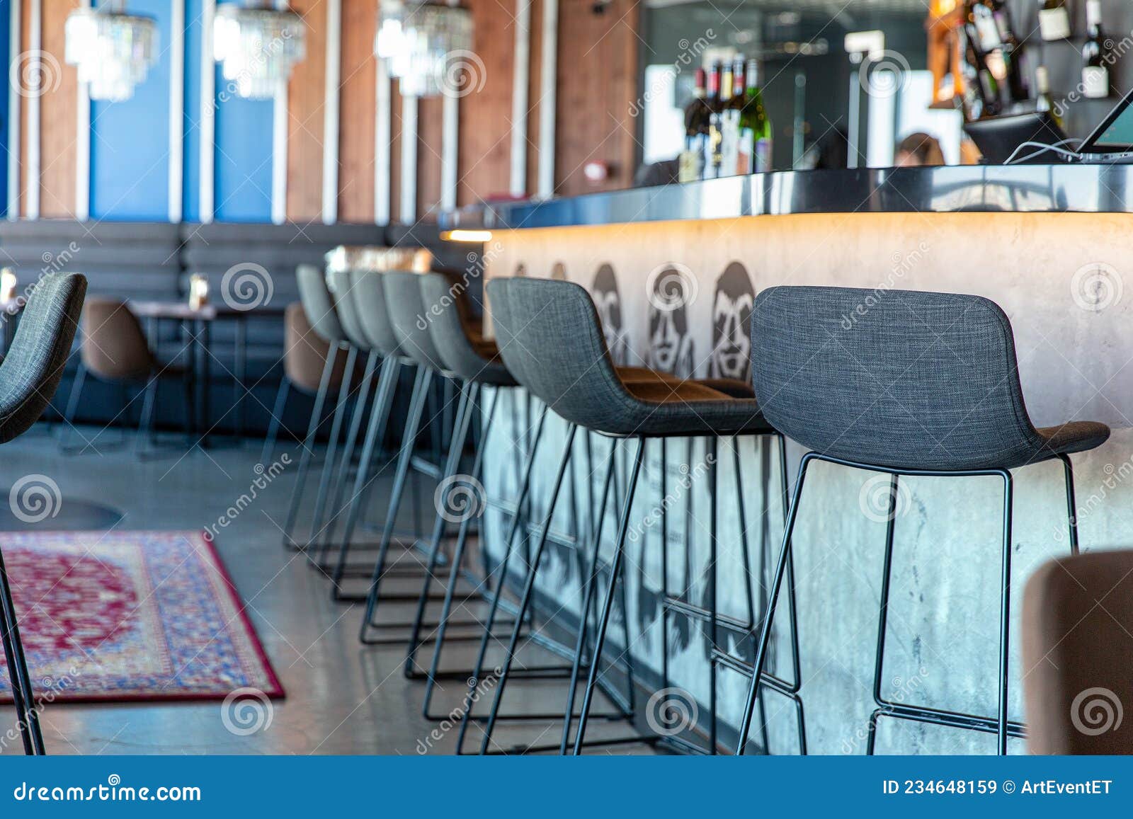 Interior of a Modern Loft-style Bar Stock Image - Image of holiday ...