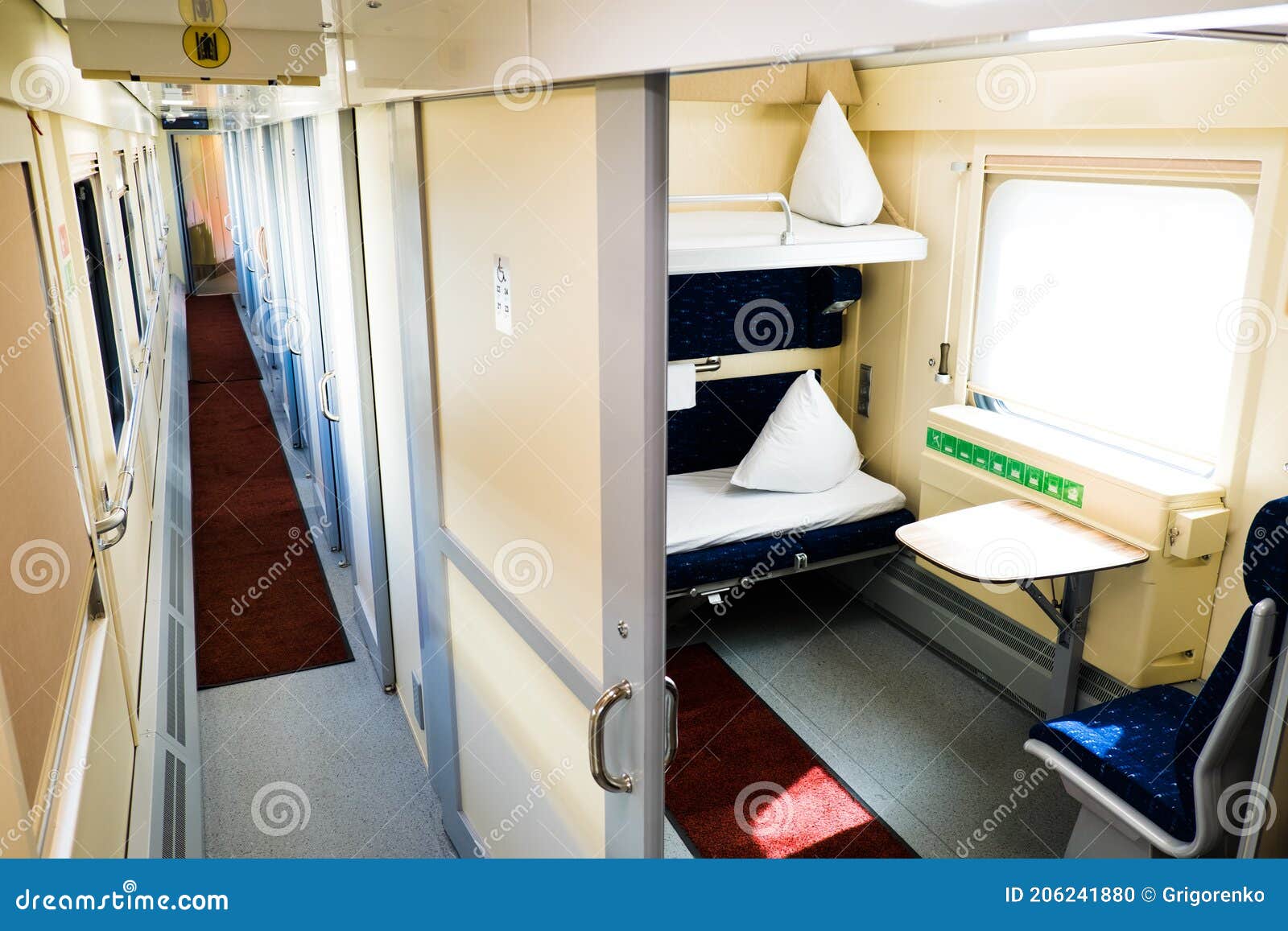 Interior of a Modern Long-distance Train Stock Photo - Image of ...