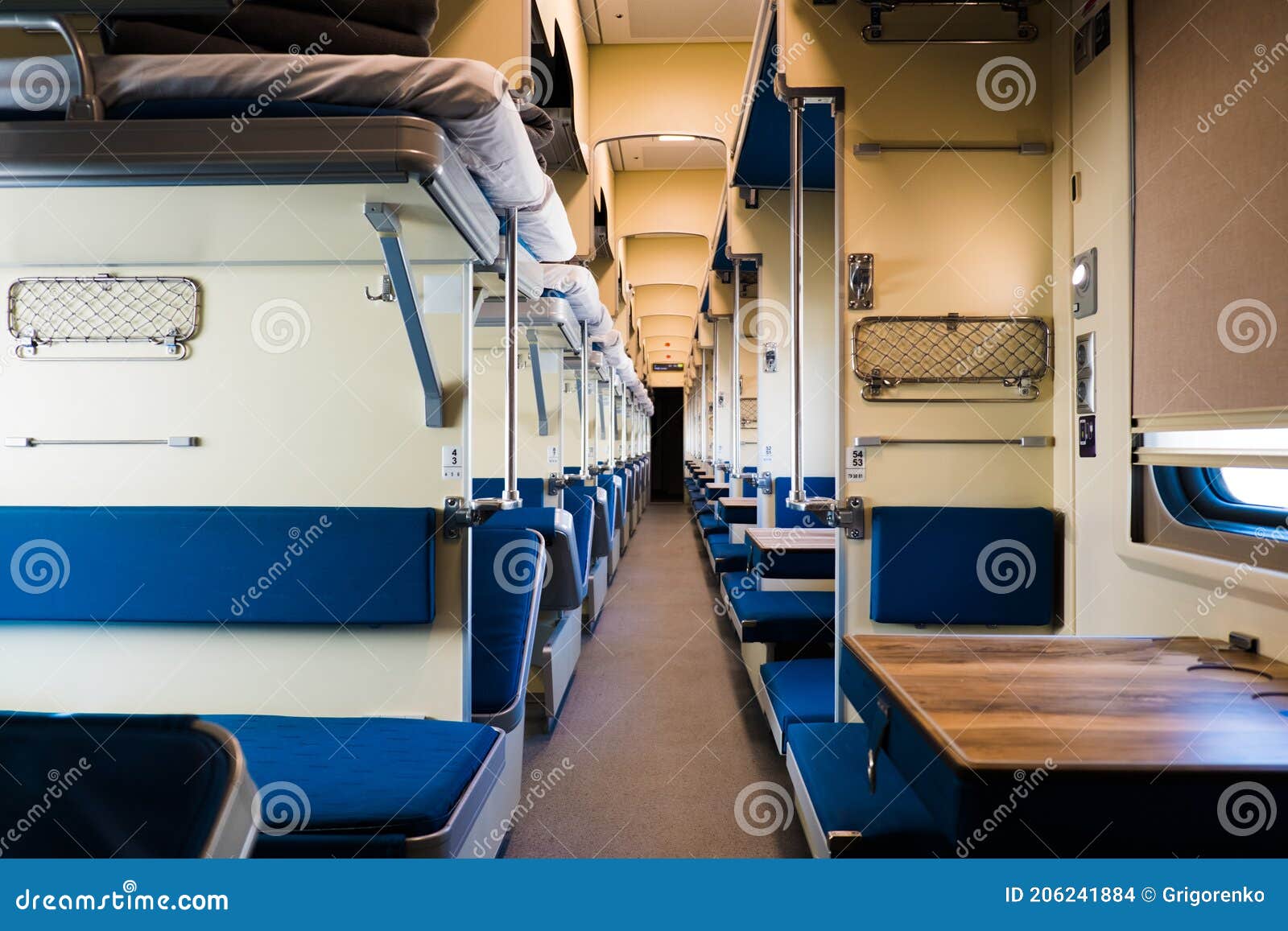 Interior of a Modern Long-distance Train Stock Photo - Image of ...