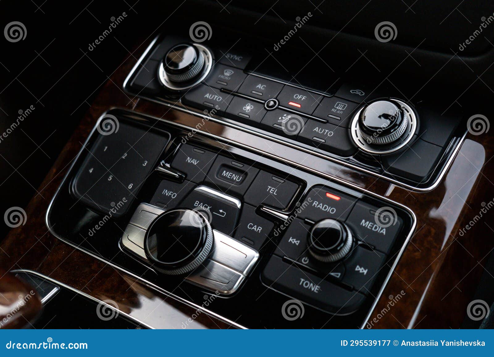 Interior of Modern Luxury Car. Details of Automatic Transmission Gear ...