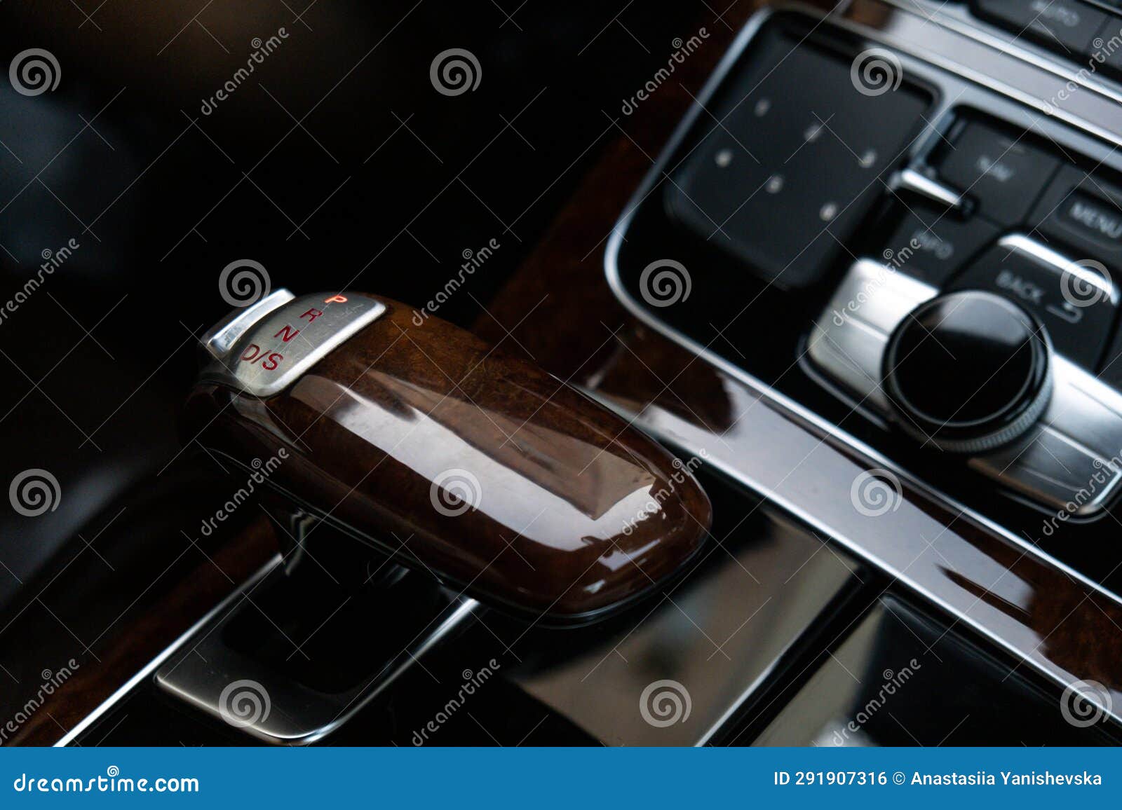 Interior of Modern Luxury Car. Details of Automatic Transmission Gear ...