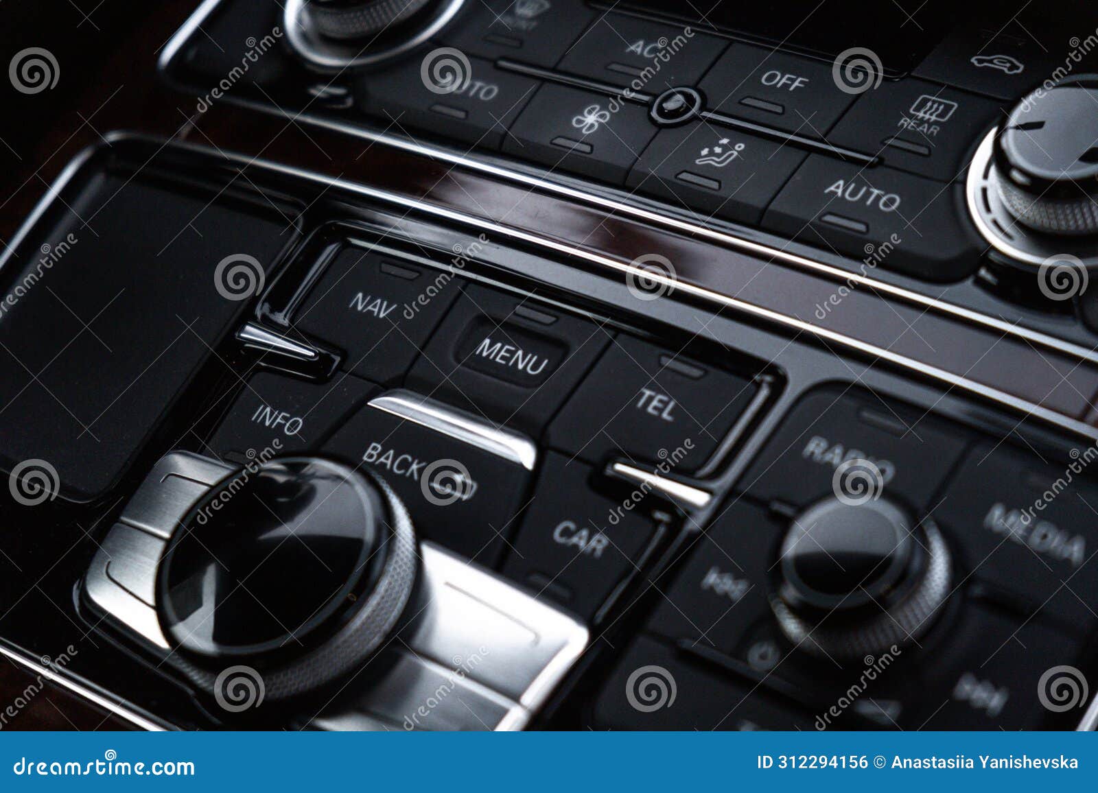 Interior of Modern Luxury Car. Details of Automatic Transmission Gear ...