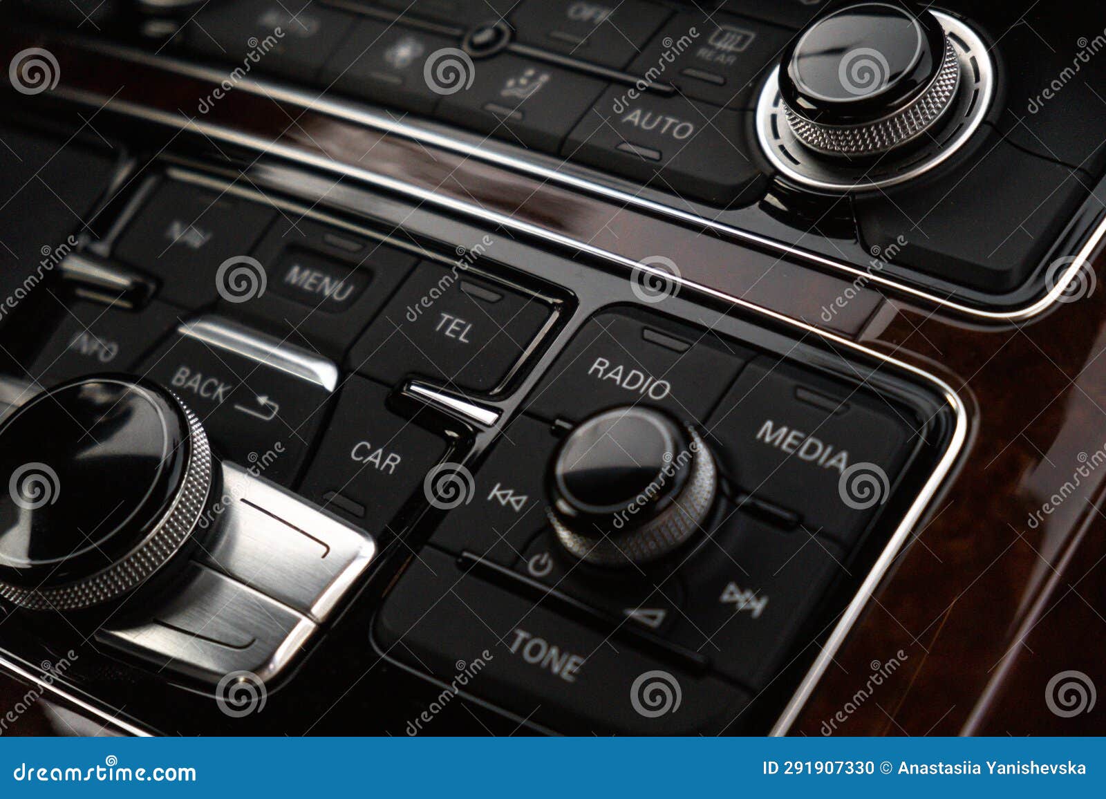 Interior of Modern Luxury Car. Details of Automatic Transmission Gear ...