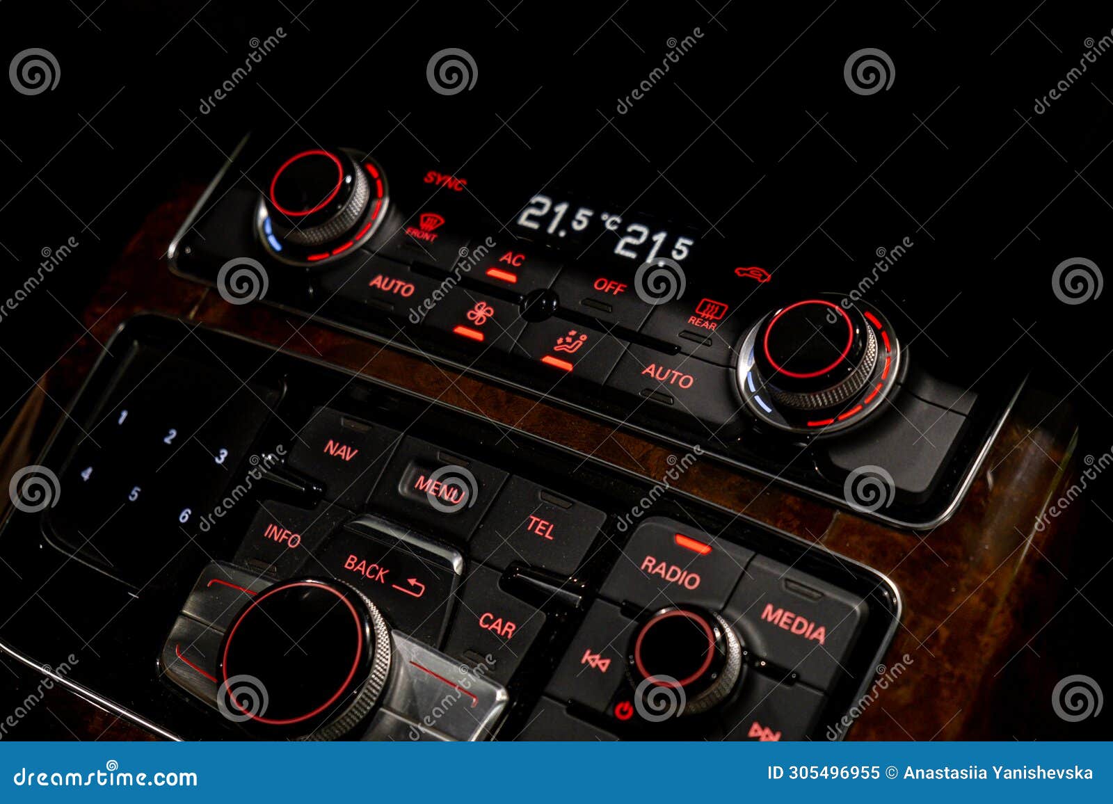 Interior of Modern Luxury Car. Details of Automatic Transmission Gear ...