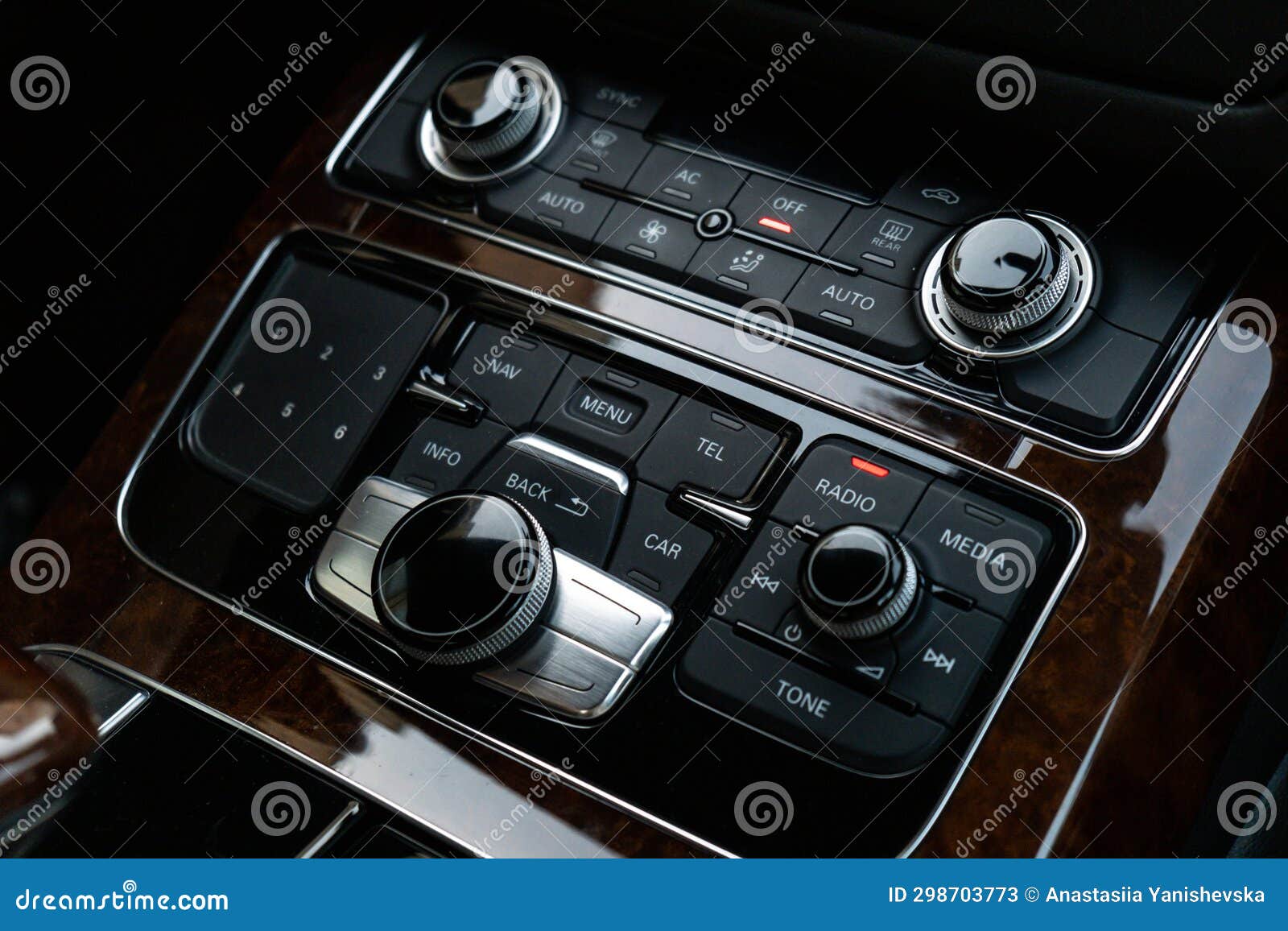 Interior of Modern Luxury Car. Details of Automatic Transmission Gear ...