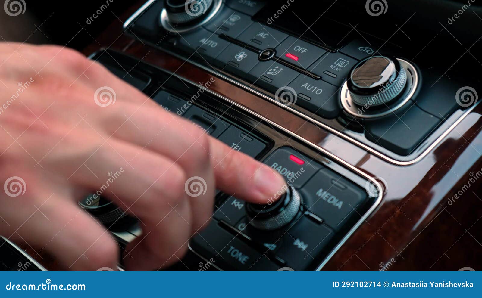 Interior of Modern Luxury Car. Details of Multimedia Menu Control ...