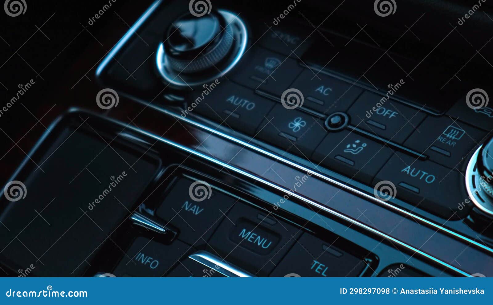 Interior of Modern Luxury Car. Details of Multimedia Menu Control ...