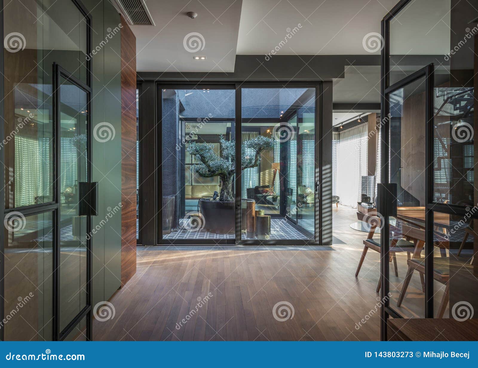 Interior of Modern Luxury Penthouse Apartment Stock Image - Image of ...