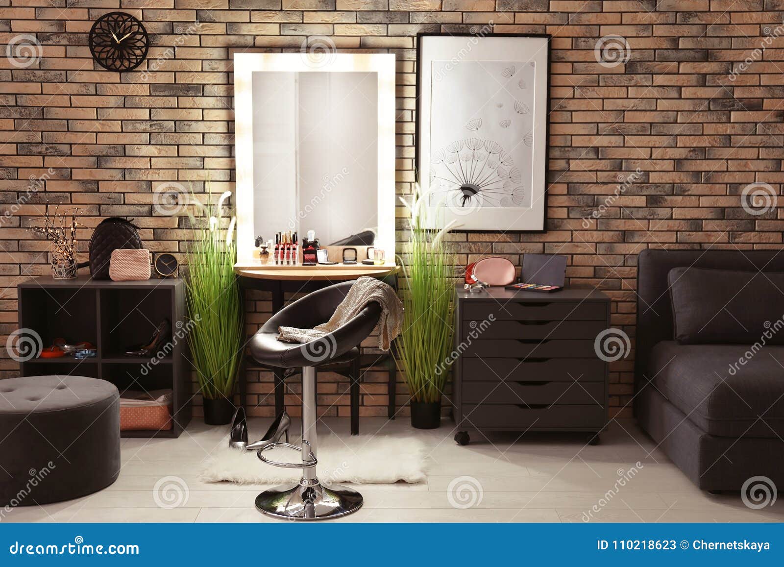Interior of makeup room stock image. Image of beauty - 110218623