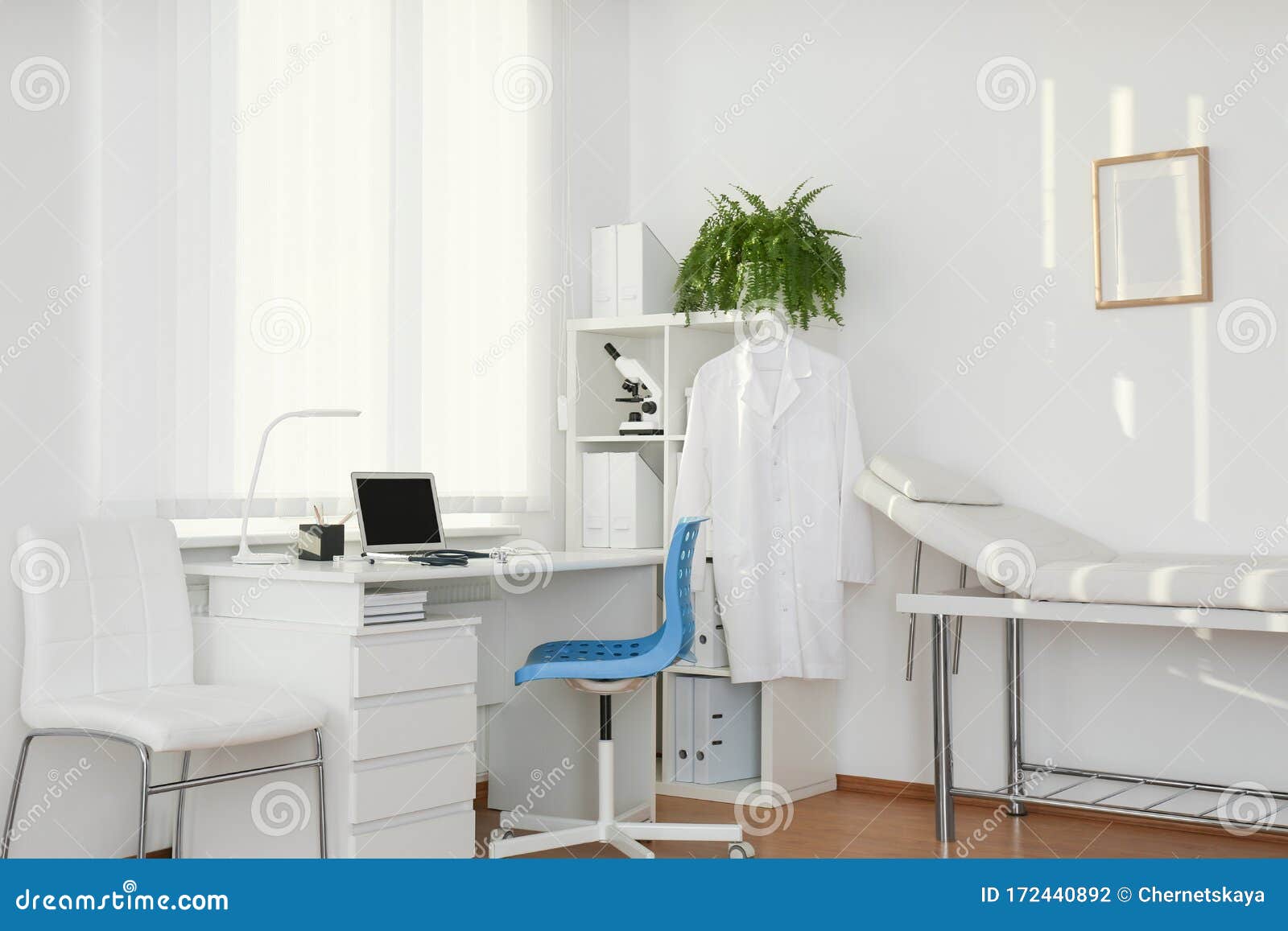 Interior of Medical Office with Doctor`s Workplace Stock Photo - Image ...