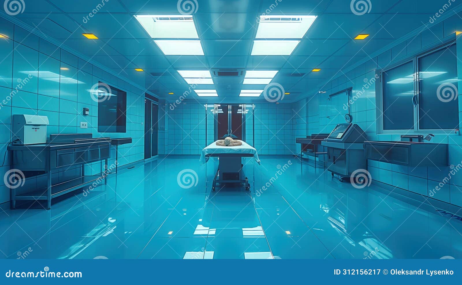 Interior of a Modern Morgue Stock Illustration - Illustration of ...