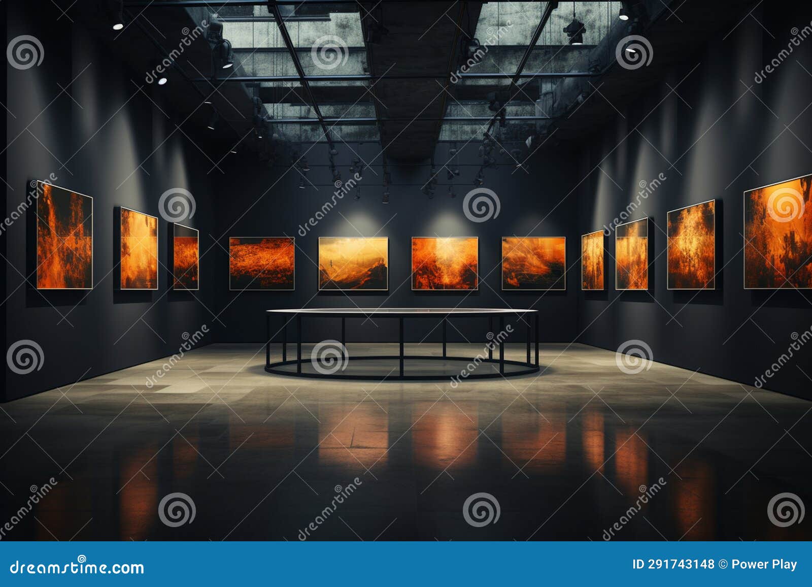 Interior of Modern Museum with Empty Frames. Gallery Concept Stock ...