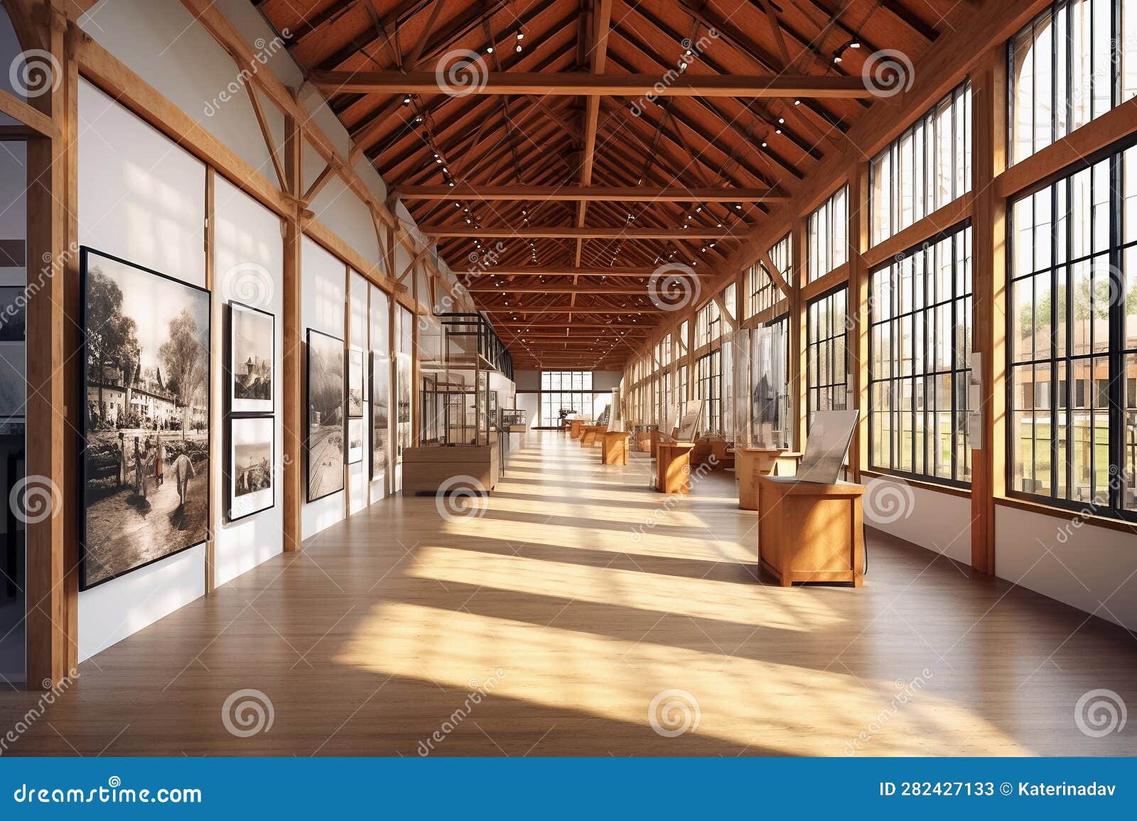 Interior of Modern Museum with Large Premises. Generative AI Stock ...
